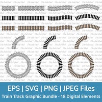 Rail Tracks Vector Illustration, SVG, PNG, JPG, Railway Track Art ...