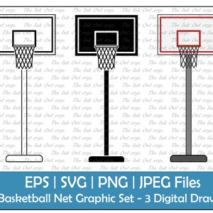 Basketball Vector Clipart Bundle / Outline, Silhouette & Color Graphics ...