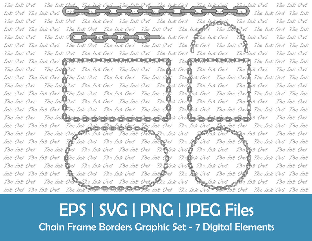 Chain Link Frame Border Clipart / Color Graphic Illustration ...
