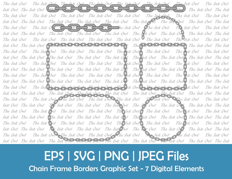 Chain Link Frame Border Clipart / Color Graphic Illustration ...