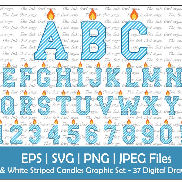 Alphabet Candle Svg - Etsy