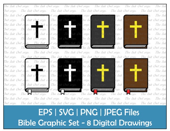 Bible Vector Clipart Set / Outline & Colored Drawing Graphic / - Etsy