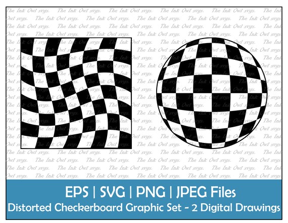 Twisted and Distorted Checkerboard and Sphere / Chessboard and | Etsy