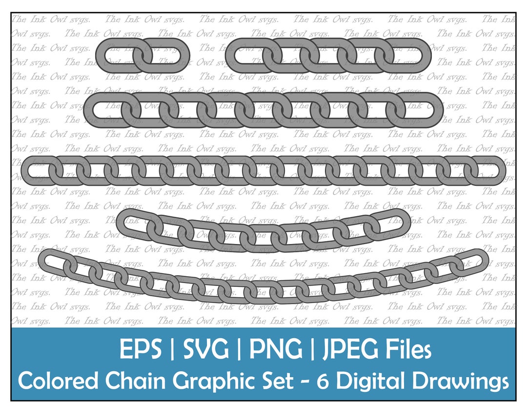 Chain Link Vector Clipart Set / Colored Graphic / PNG, JPG, SVG, Eps - Etsy