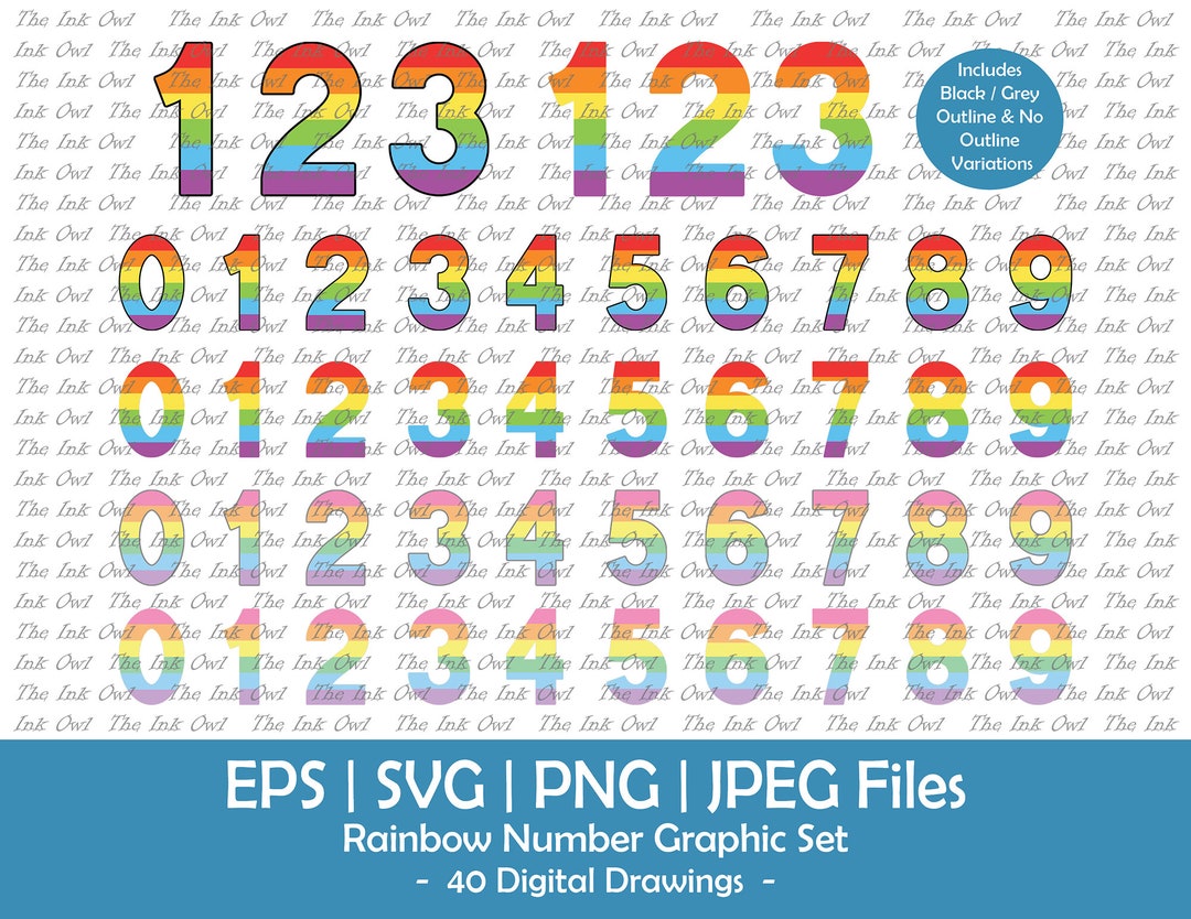 Rainbow Color Numbers Vector Clipart / Text Graphics / 123 Logo Banner ...