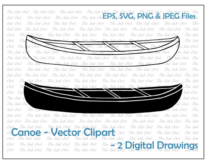 Canoeing Svg & PNG Files, Canoe Clipart Silhouette Vector Image ...