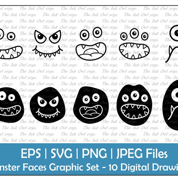 Monster Face - Etsy