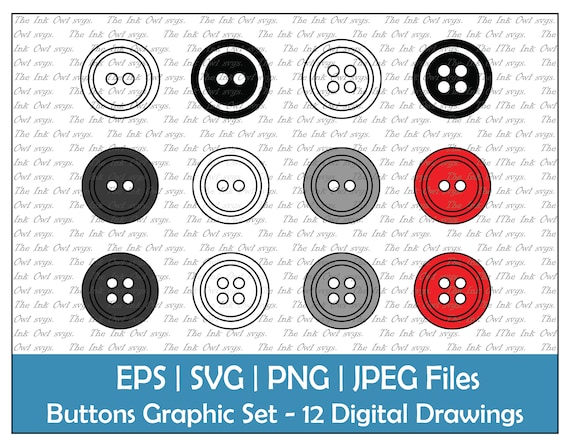 Black Sewing Button Clipart