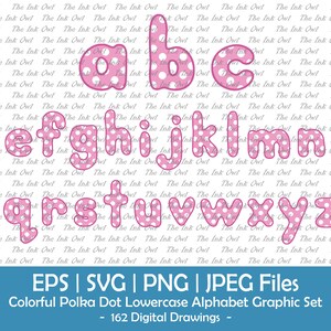 Lowercase Polka Dot Alphabet Letters Vector Clipart / Text Graphics ...