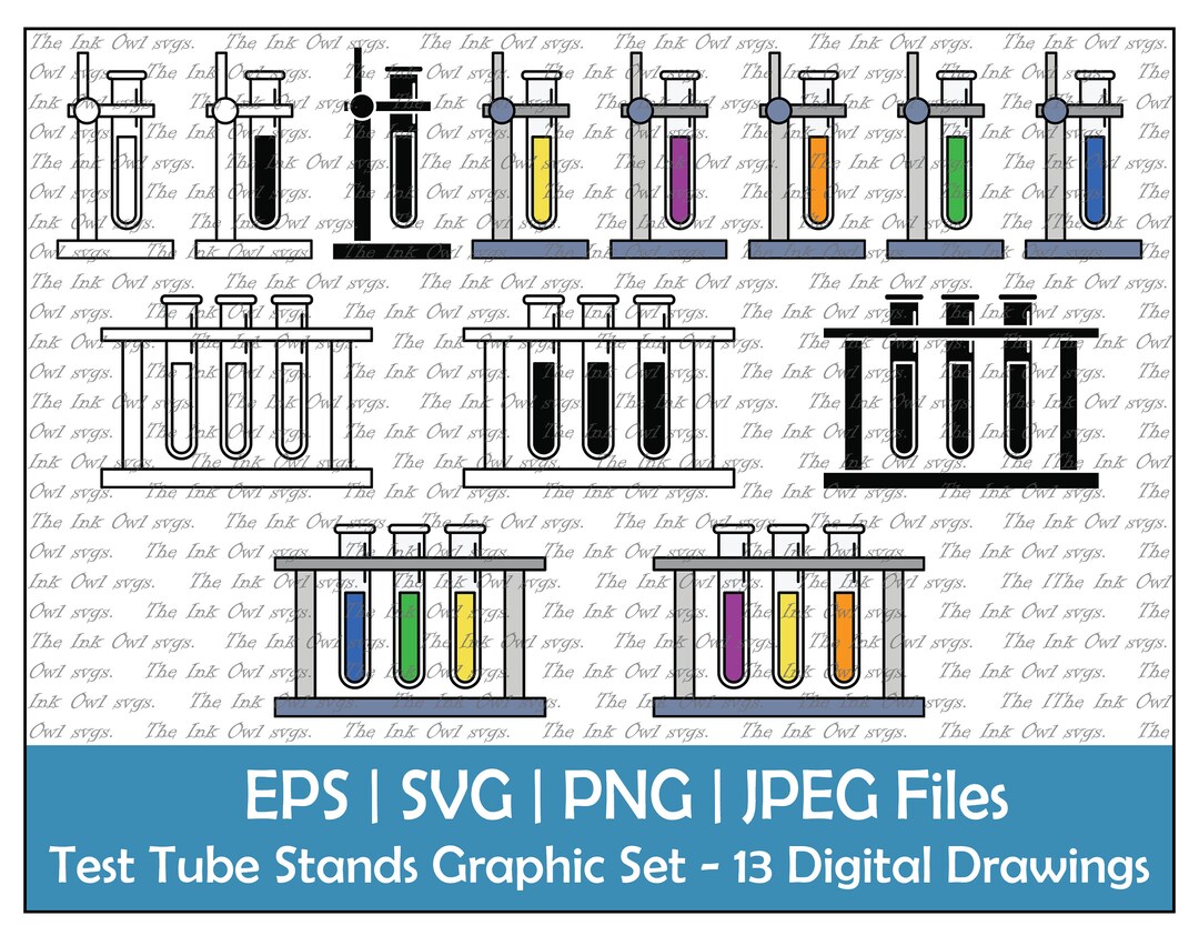 Test Tube Stands and Clamps Vector Clipart / Outline, Silhouette ...