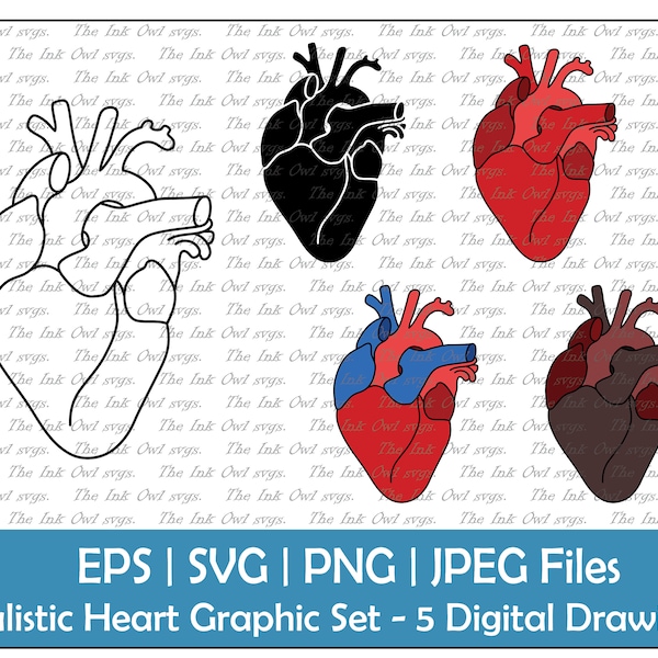 Realistic Heart Outline Svg - Etsy