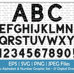 Winter Snow Letter Alphabet and Numbers Clipart / Silhouette Stamp Text ...