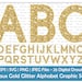 Gold Glitter Alphabet Letters Vector Clipart Set / Text Graphics / Faux ...