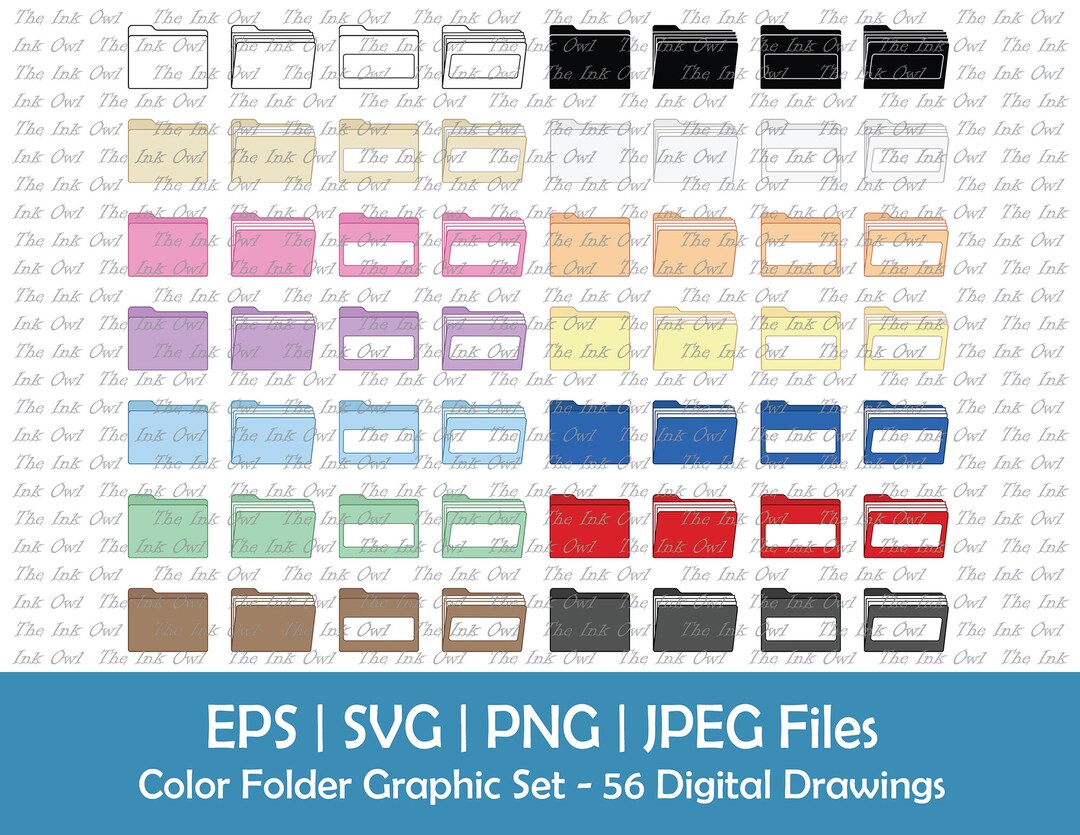File Folder Vector Clipart / Outline, Silhouette & Color Graphics ...