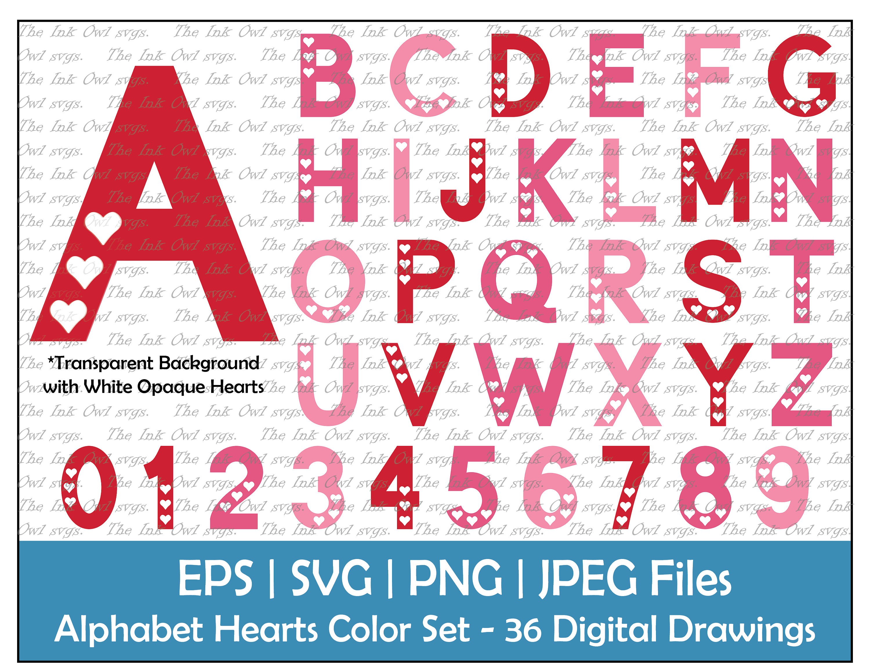 Heart Cutout Alphabet Letters and Numbers Vector Clipart / - Etsy
