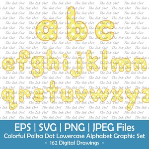 Lowercase Polka Dot Alphabet Letters Vector Clipart / Text Graphics ...