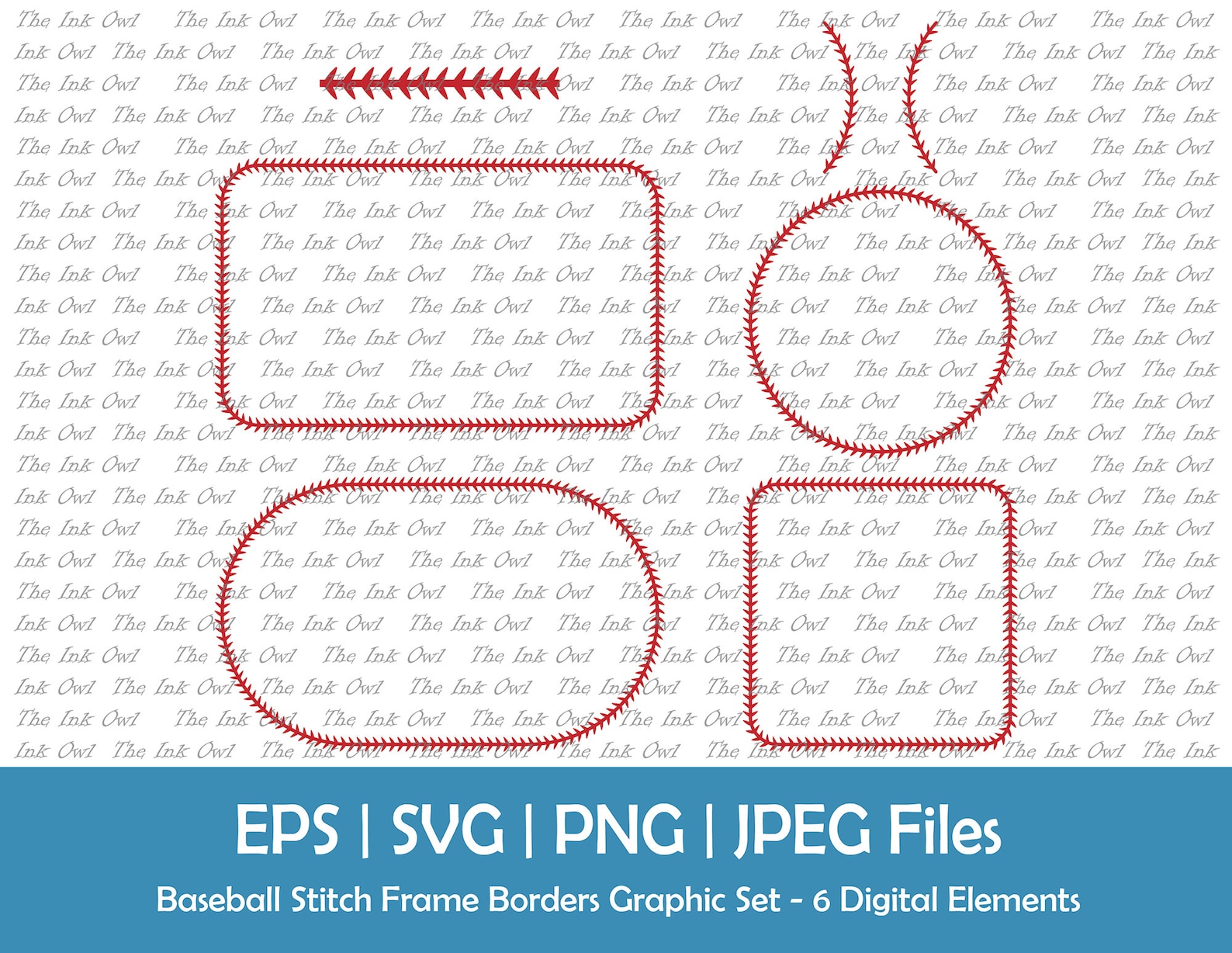 Baseball Softball Stitch Frame Border Clipart Set / Decorative Sports ...