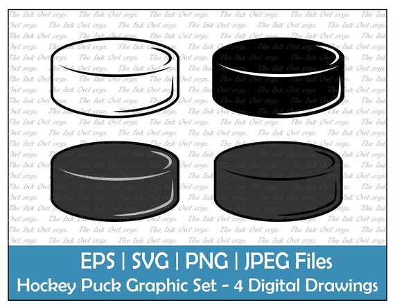 Hockey Puck Vector Clipart Set / Outline & Stamp Drawing - Etsy