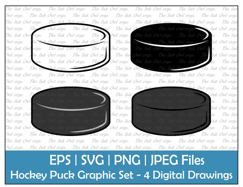 Hockey Puck Vector Clipart Set / Outline & Stamp Drawing - Etsy