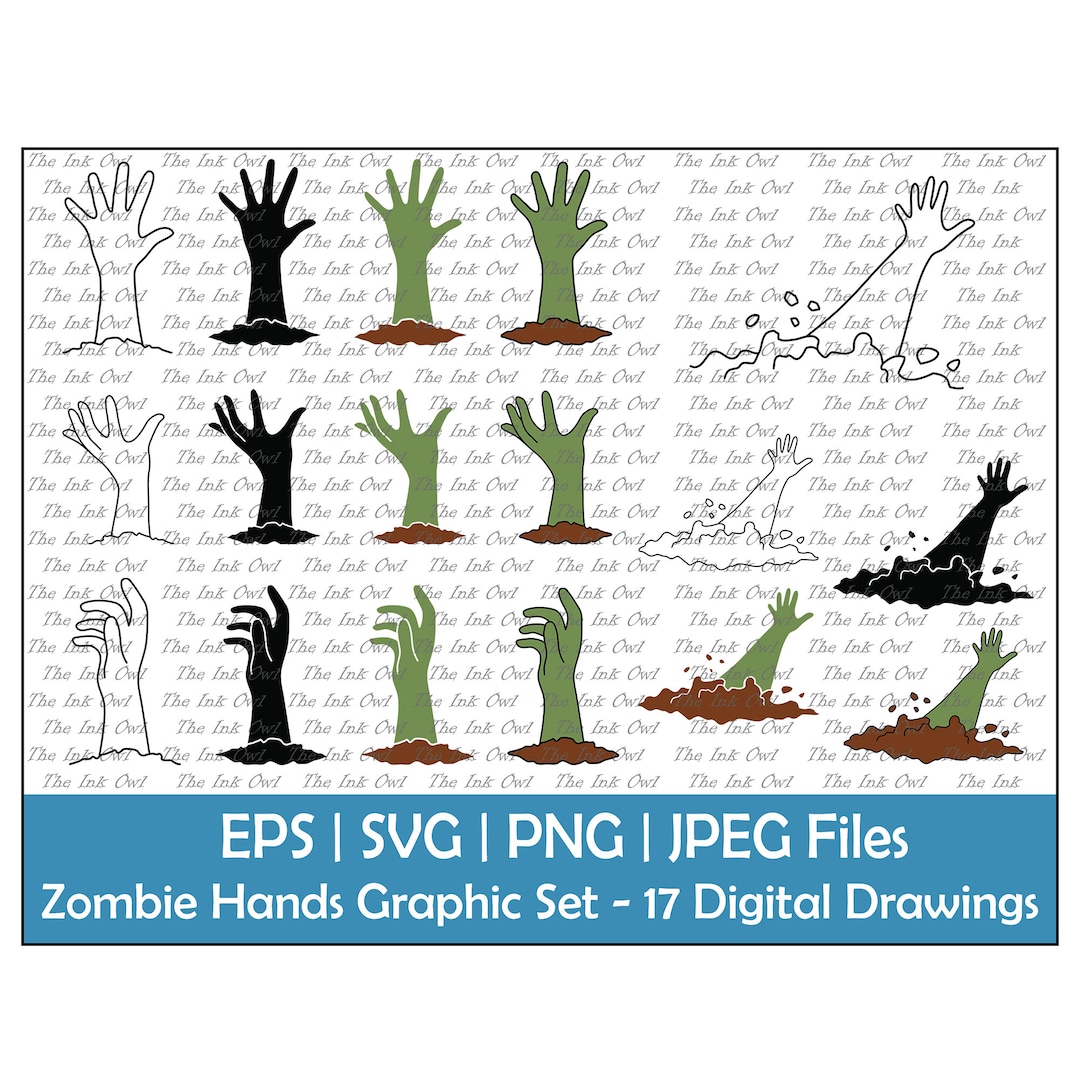 Zombie Hand or Arm Coming Out of the Ground Vector Clipart / Outline ...