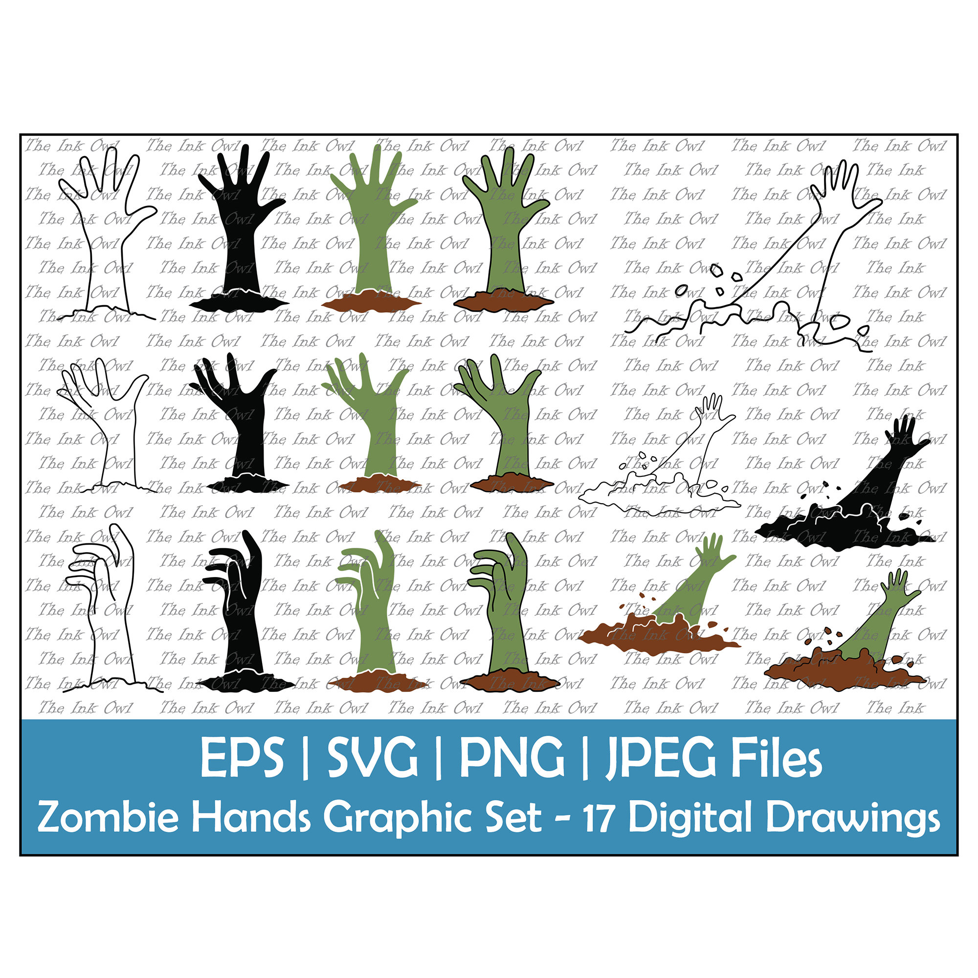 Zombie Hand or Arm Coming Out of the Ground Vector Clipart / Outline ...