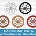 Wagon Wheel Vector Clipart Set / Outline, Silhouette Stamp & Color ...