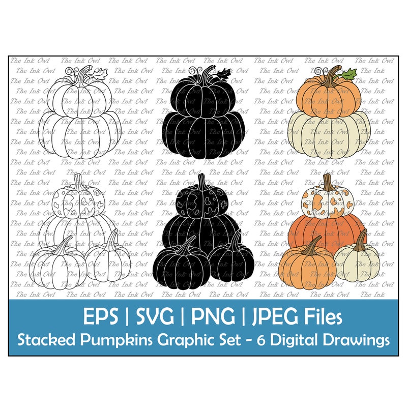Stacked Pumpkin Clipart - Etsy