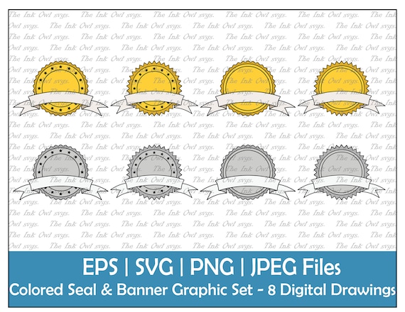 Gold and Silver Certificate Seal With Ribbon Banner Clipart - Etsy