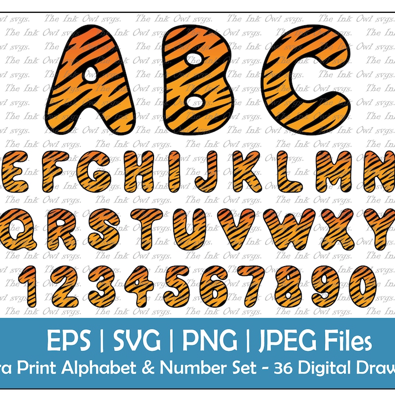 Tiger Font Svg - Etsy