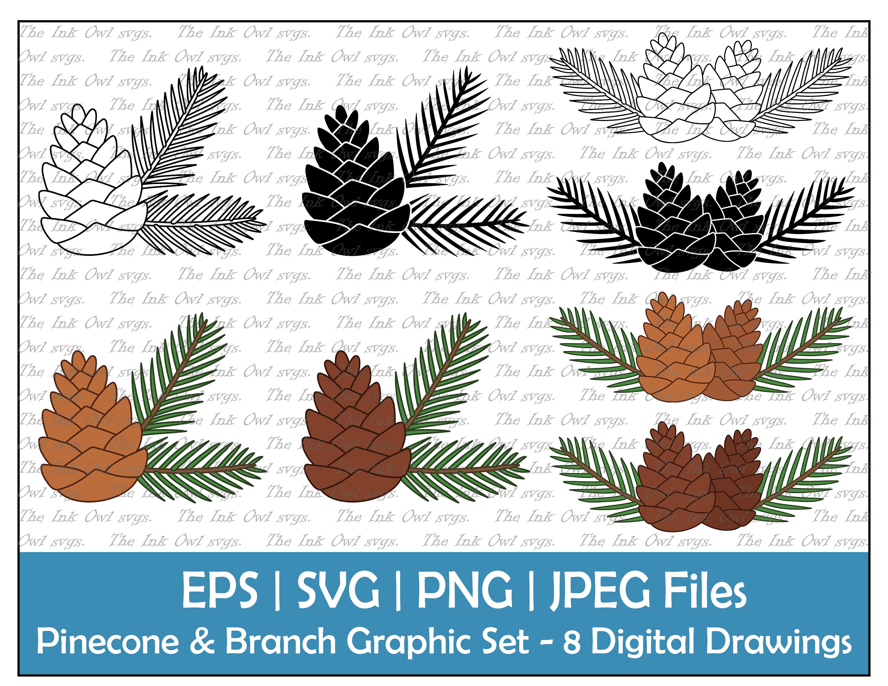 Pinecone And Branch Clipart