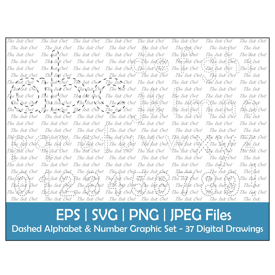 Lowercase Dashed Line Alphabet Letter and Number Vector Clipart / for ...