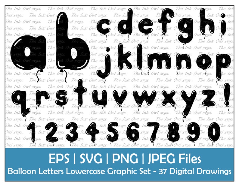 Balloon Letter Alphabet Vector Clipart / Lower Case / Stamp - Etsy