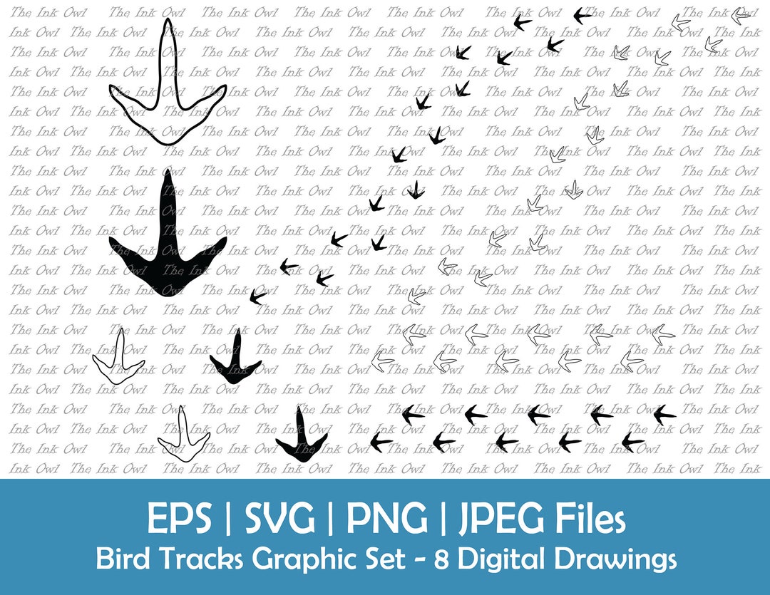 Bird, Turkey or Chicken Tracks Vector Clipart / Outline & Silhouette ...