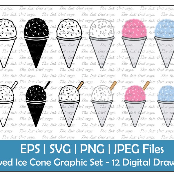 Shaved Ice Outline Svg - Etsy