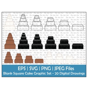 Stacked Tier Cake Clipart / Blank Template / Outline, Silhouette ...