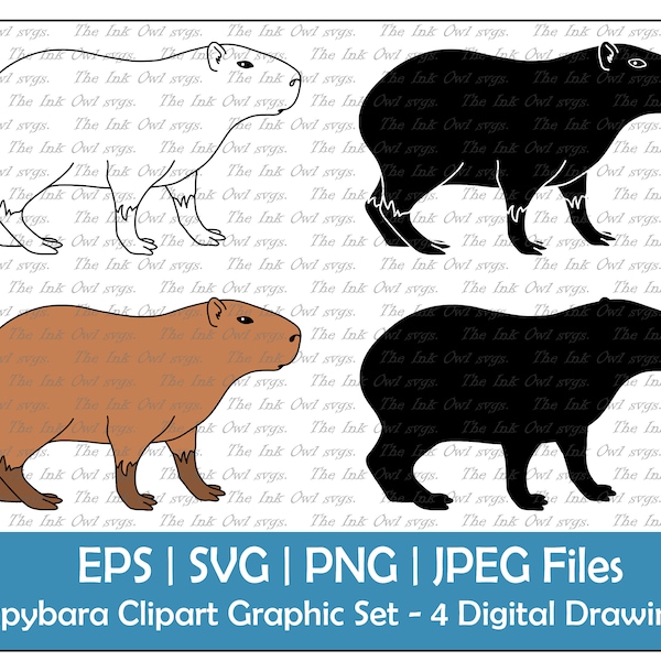 Capybara Outline Svg - Etsy Australia