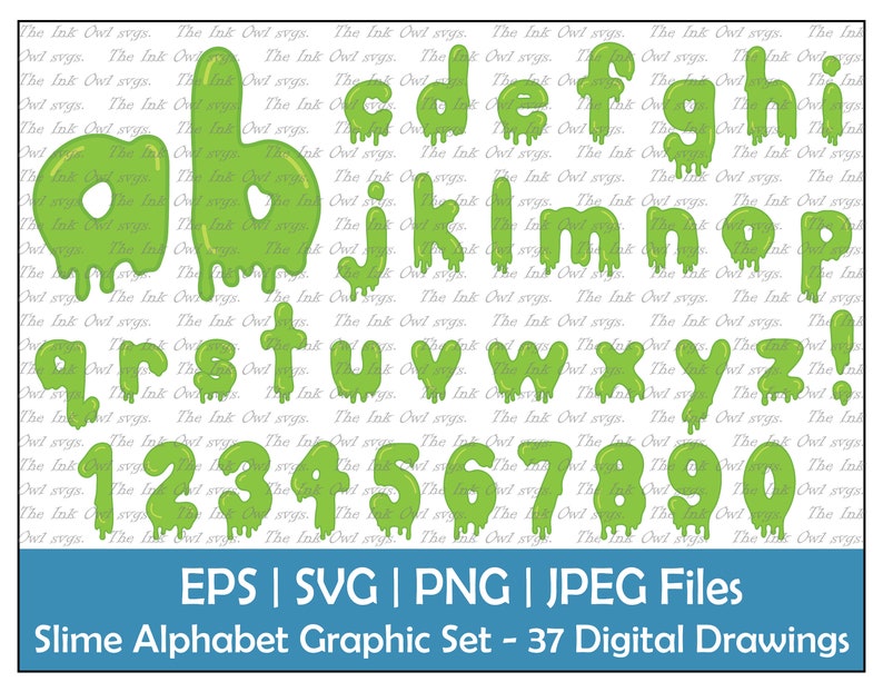 Slime Drip Lowercase Letter Alphabet and Numbers Vector - Etsy