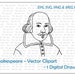 Shakespeare Outline Vector / Clipart Drawing Graphic / PNG, JPG, SVG ...