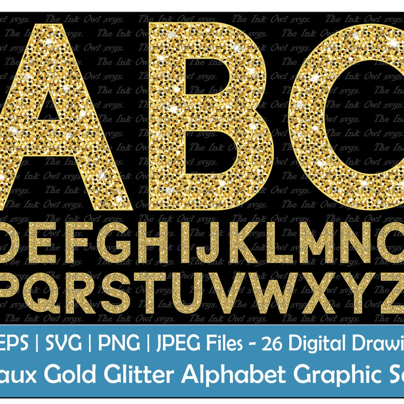Gold Glitter Letters - Etsy