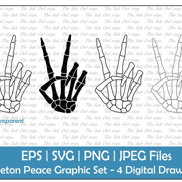 Skeleton Hand Peace Sign - Etsy