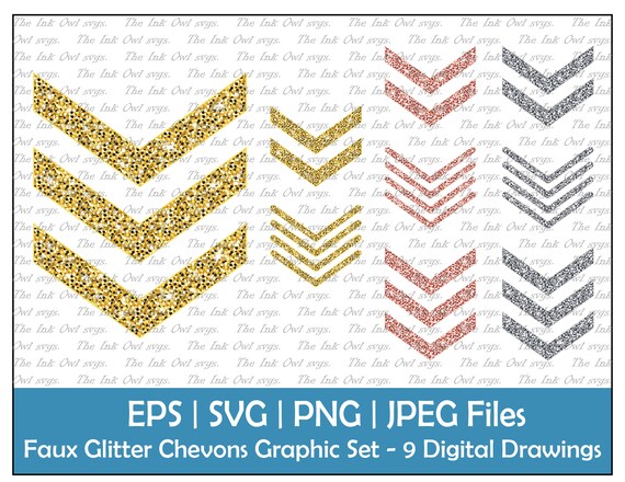 Silver Glitter Chevron