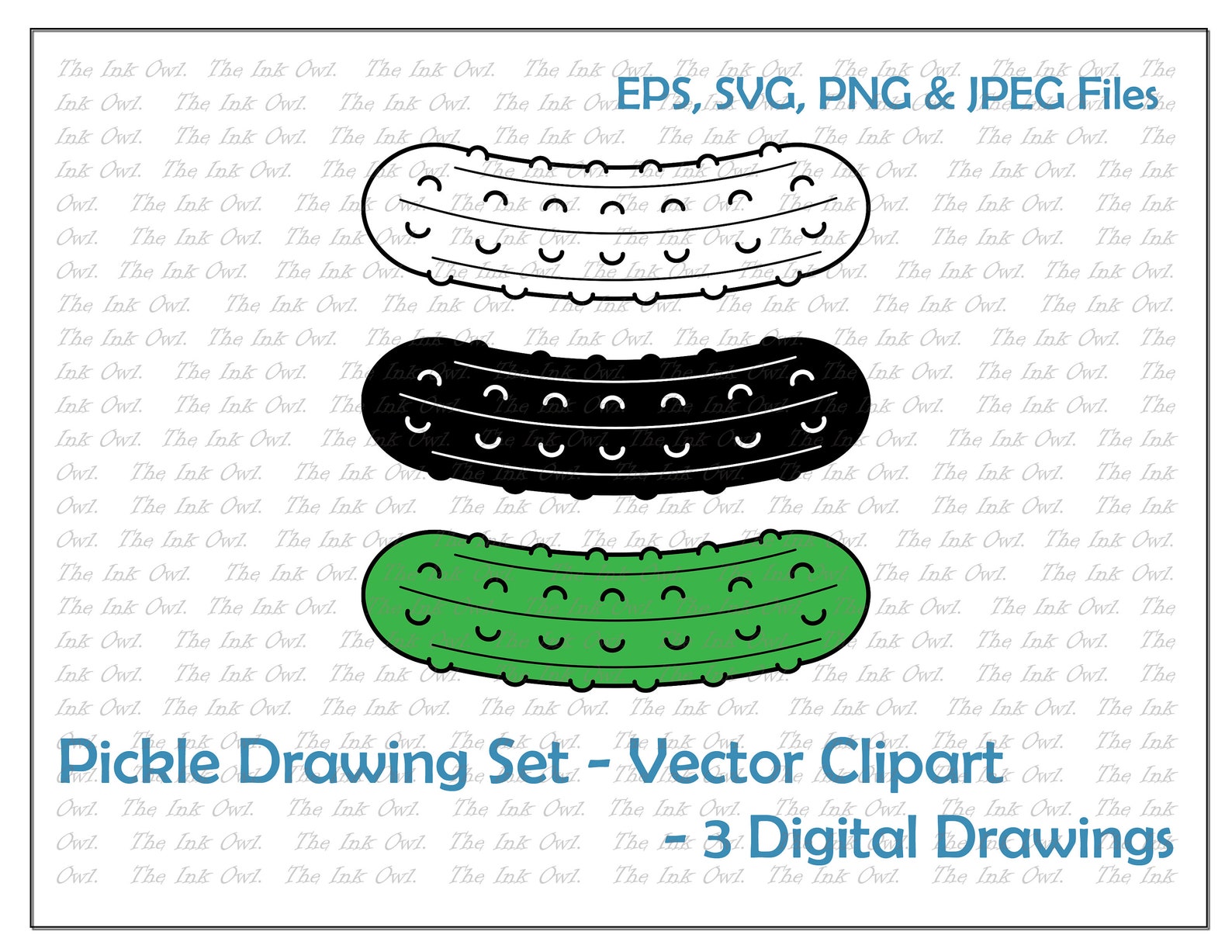 Pickle Vector Clipart / Outline Silhouette Stamp & Color - Etsy