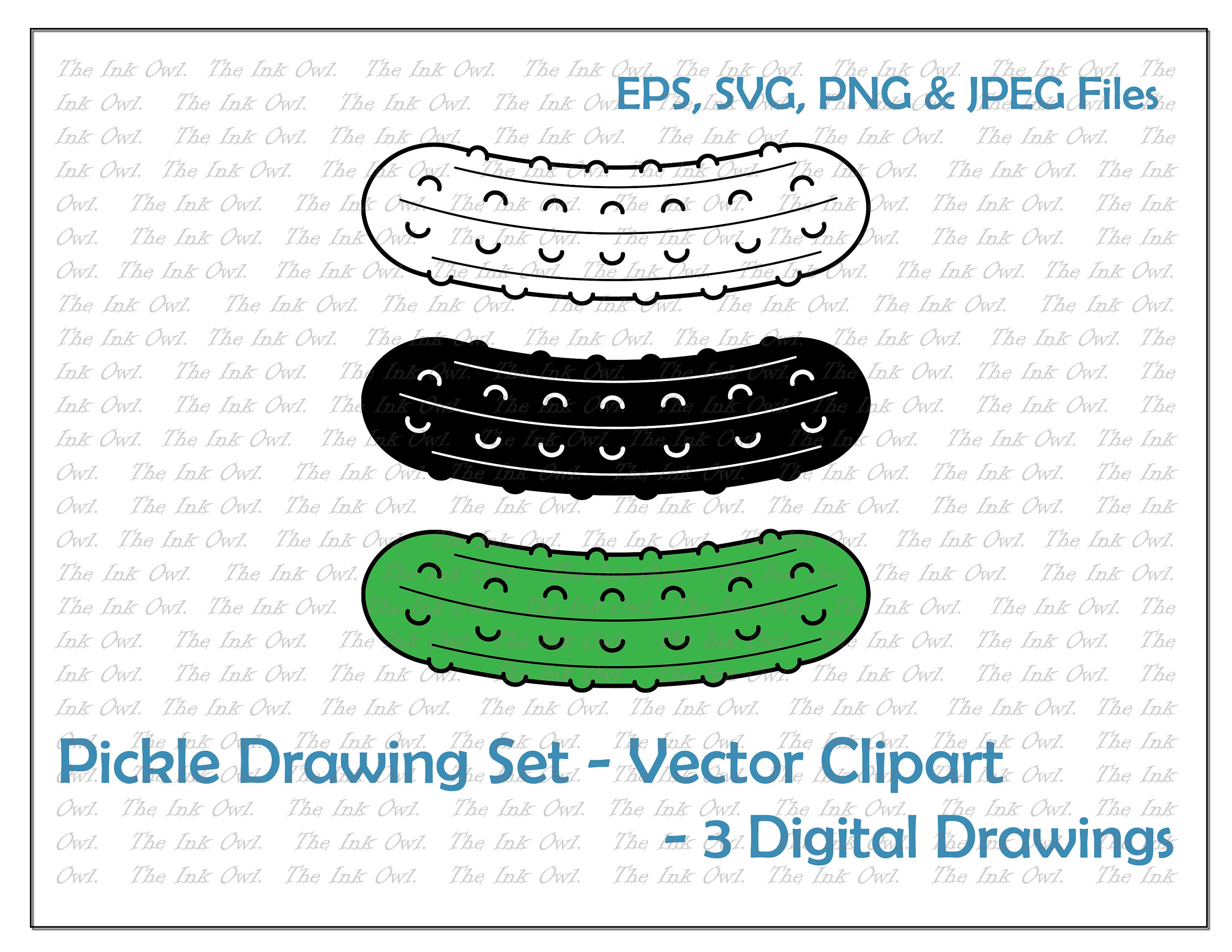 Pickle Vector Clipart / Outline Silhouette Stamp & Color - Etsy Finland
