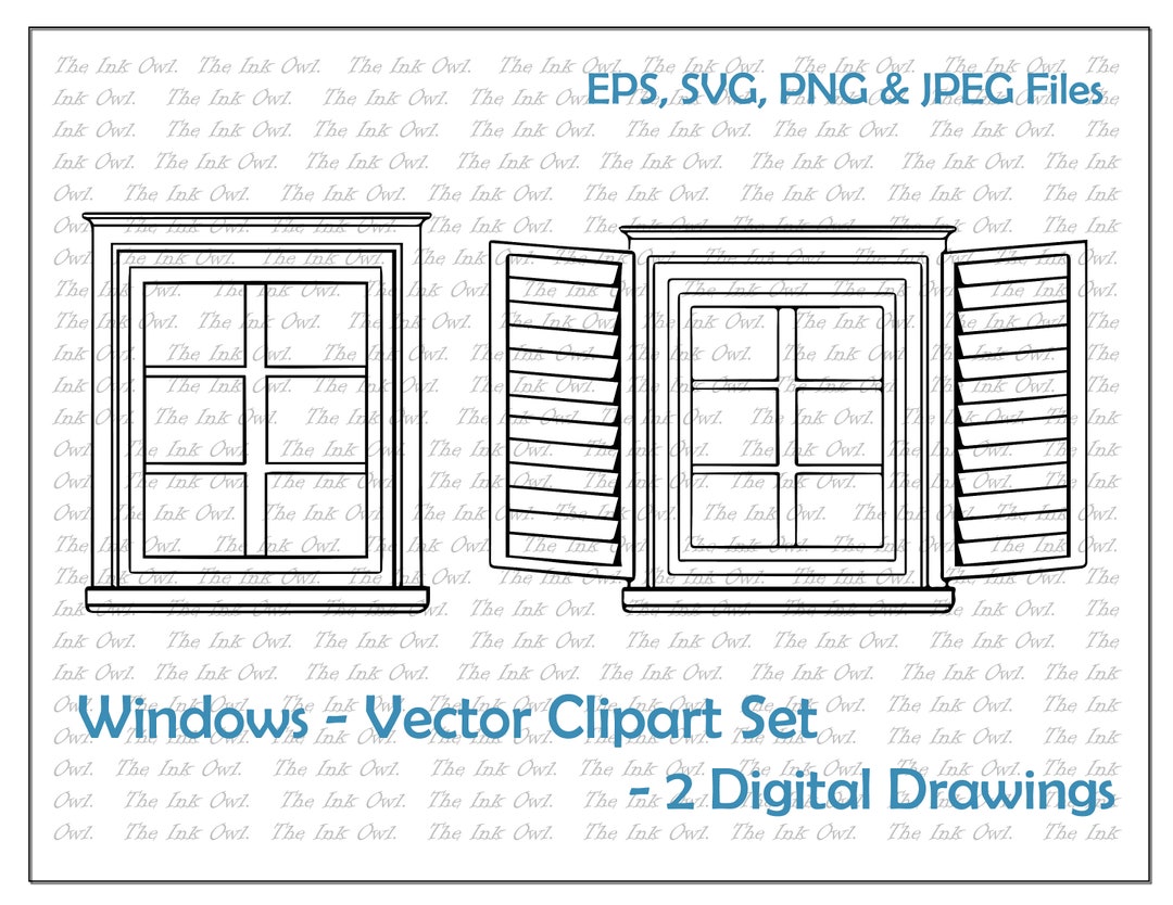 Window Outline Clipart - Vector Graphic Illustration / PNG, JPG, SVG ...