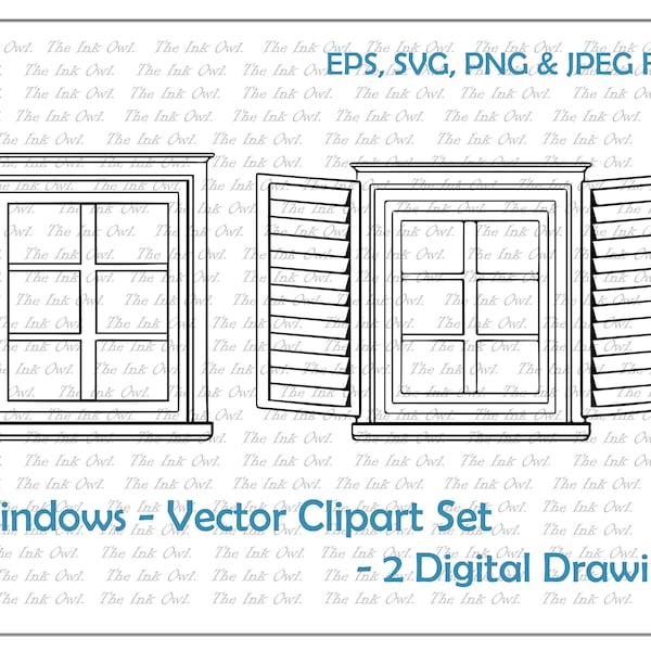 Window Shutters Clipart - Etsy