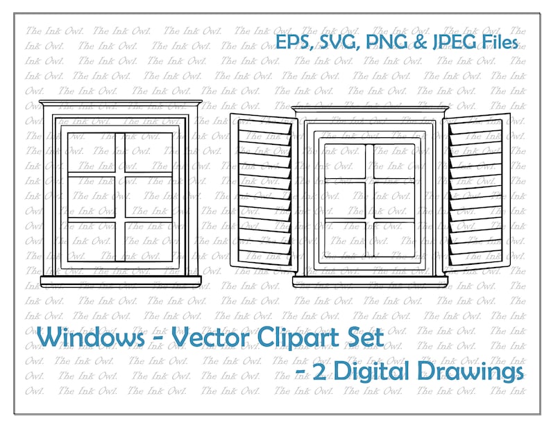 Window Outline Clipart Vector Graphic Illustration / PNG - Etsy