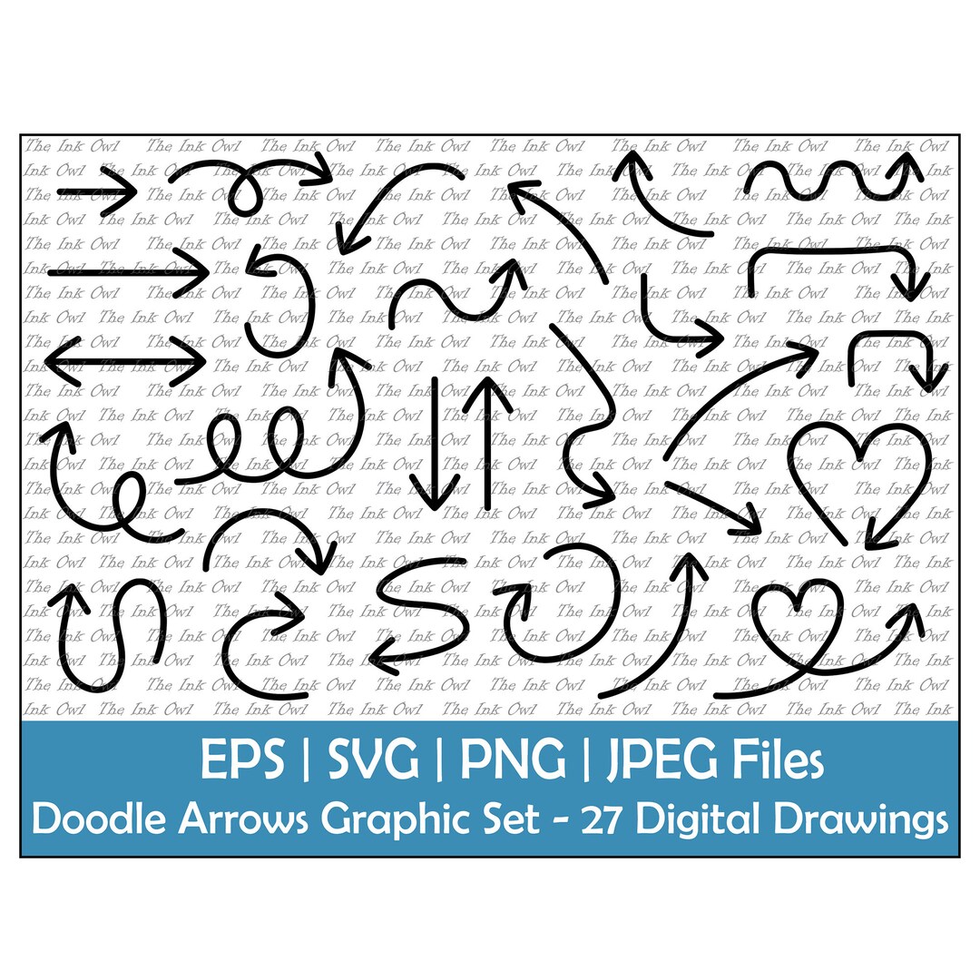 Planner Arrow Icon Vector Clipart Set / Silhouette Graphic ...