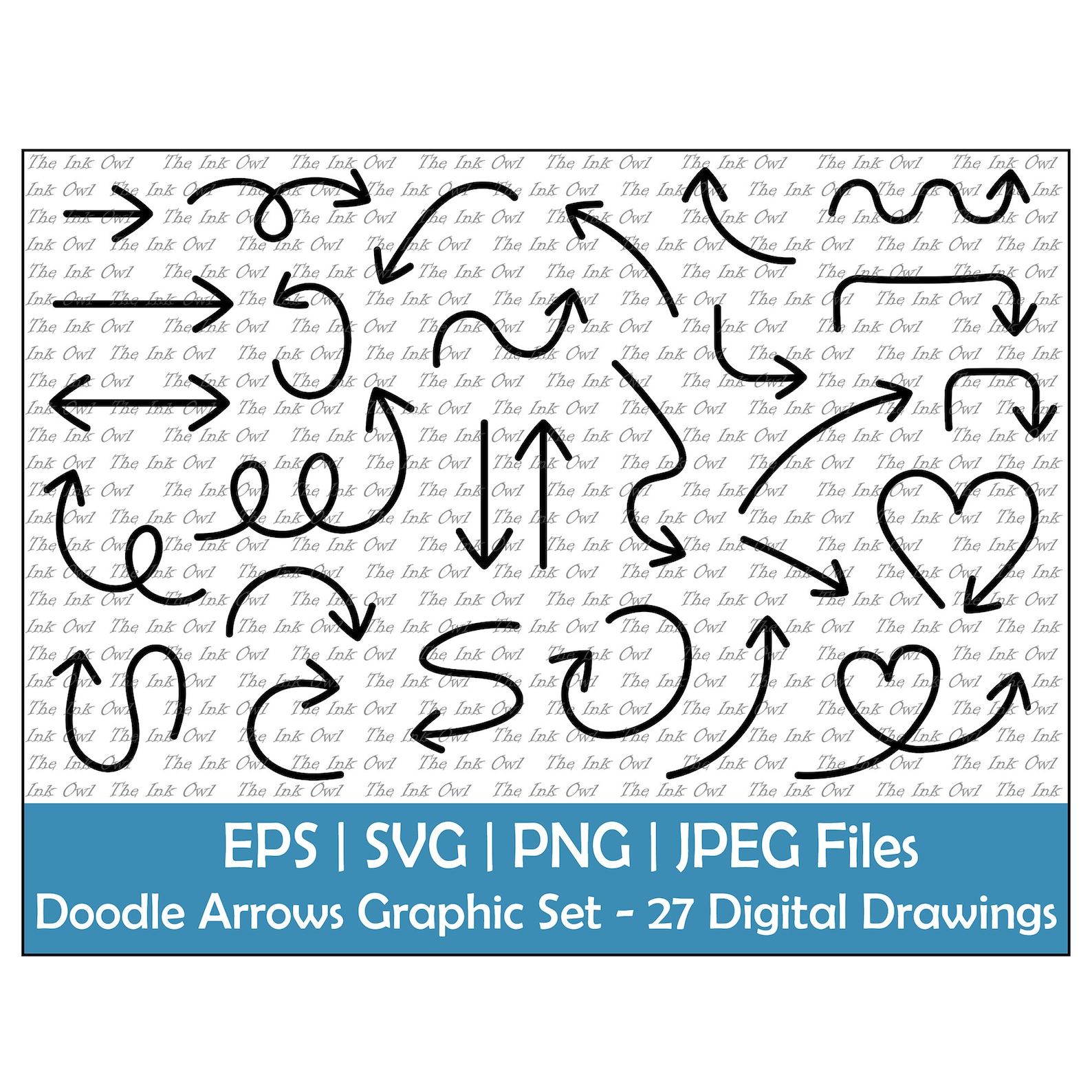 Planner Arrow Icon Vector Clipart Set / Silhouette Graphic ...