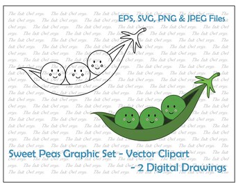 2 Peas in a Pod Digital Clipart | Etsy