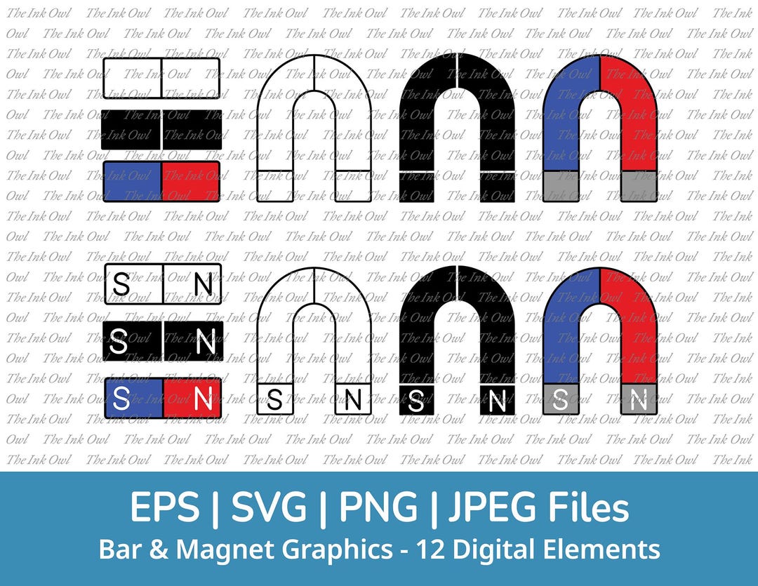 Magnet Vector Svg Clipart / Outline, Silhouette Stamp & Color Graphics ...